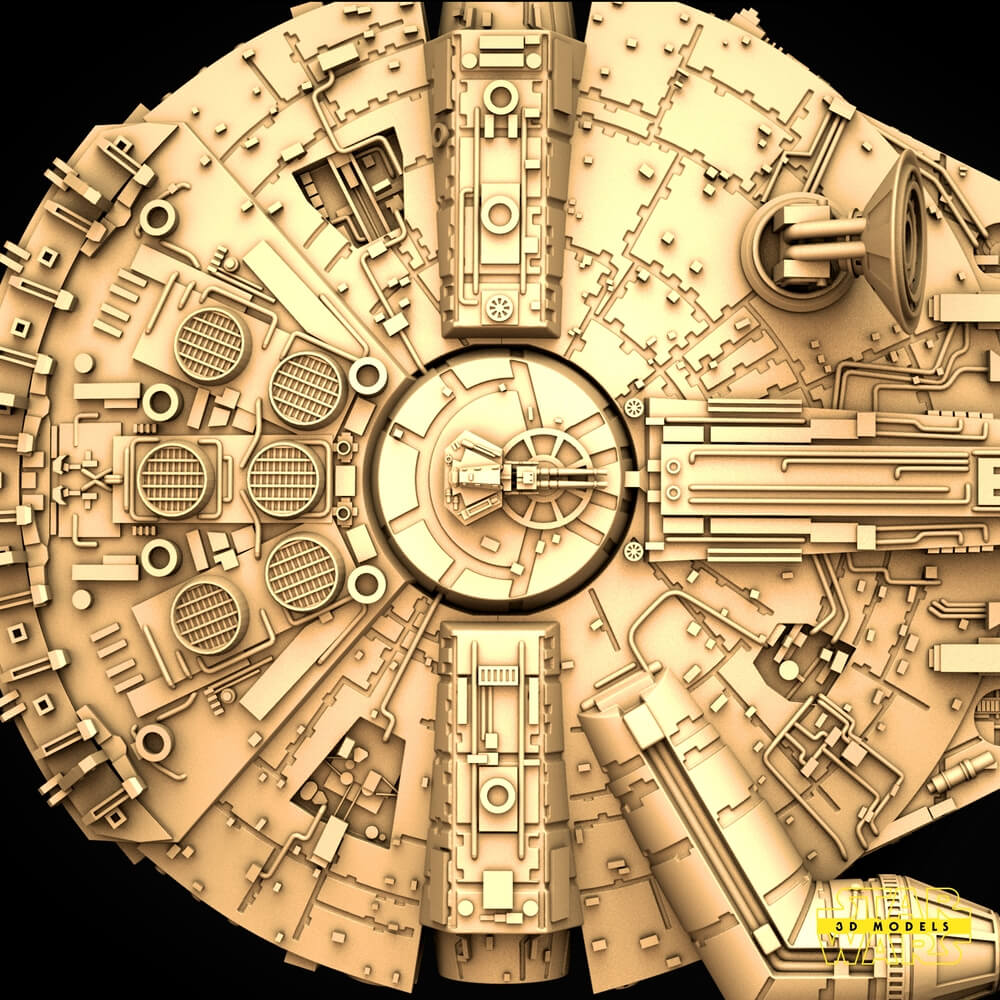 Millenium Falcon - Star Wars 3D Model by 3dprintmodel91