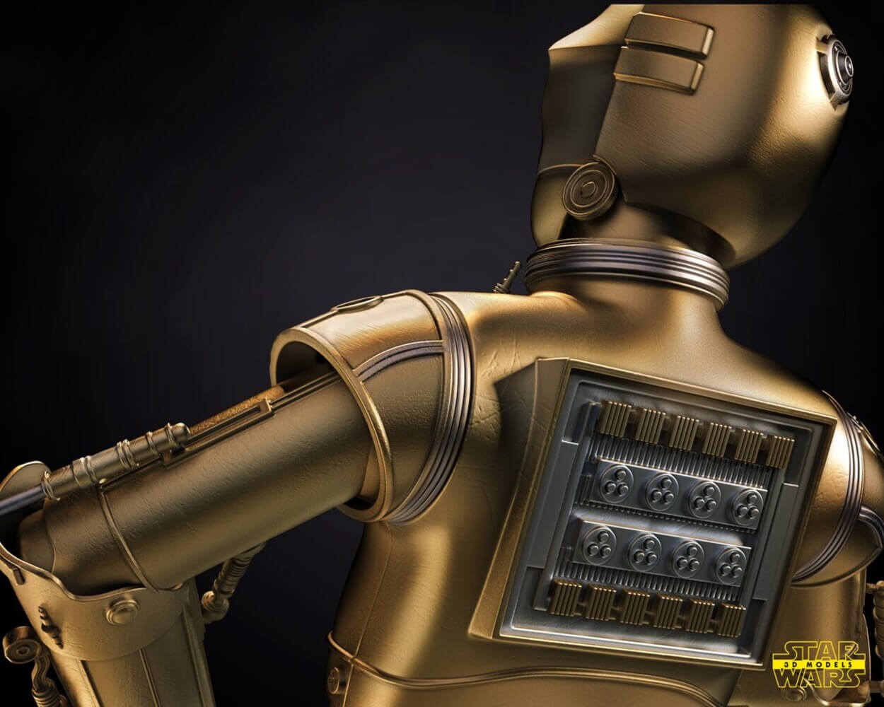 R2D2 and C3PO - Star Wars 3D Model by 3dprintmodel91