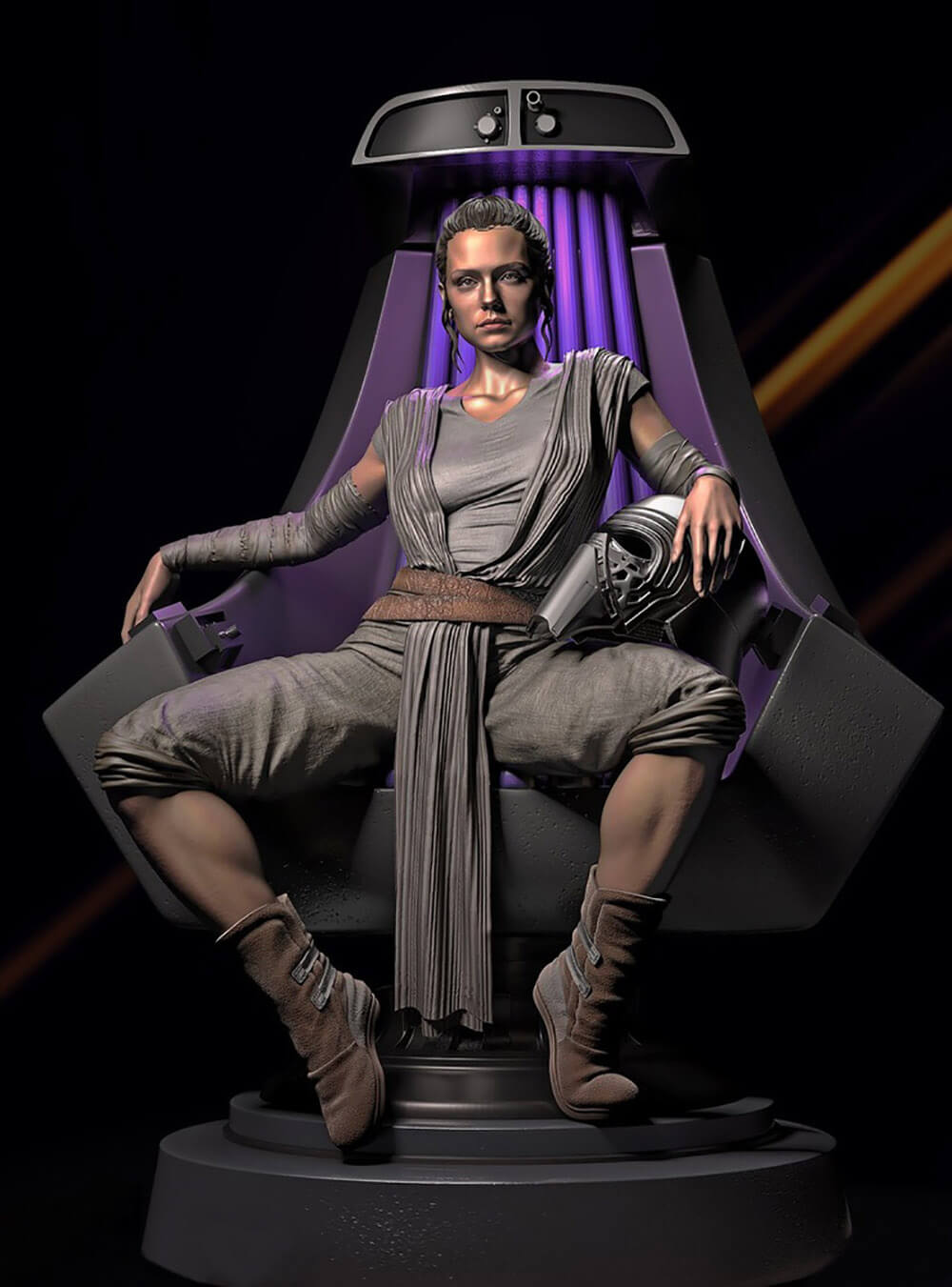 Rey - Star Wars 3D Model by 3dprintmodel91