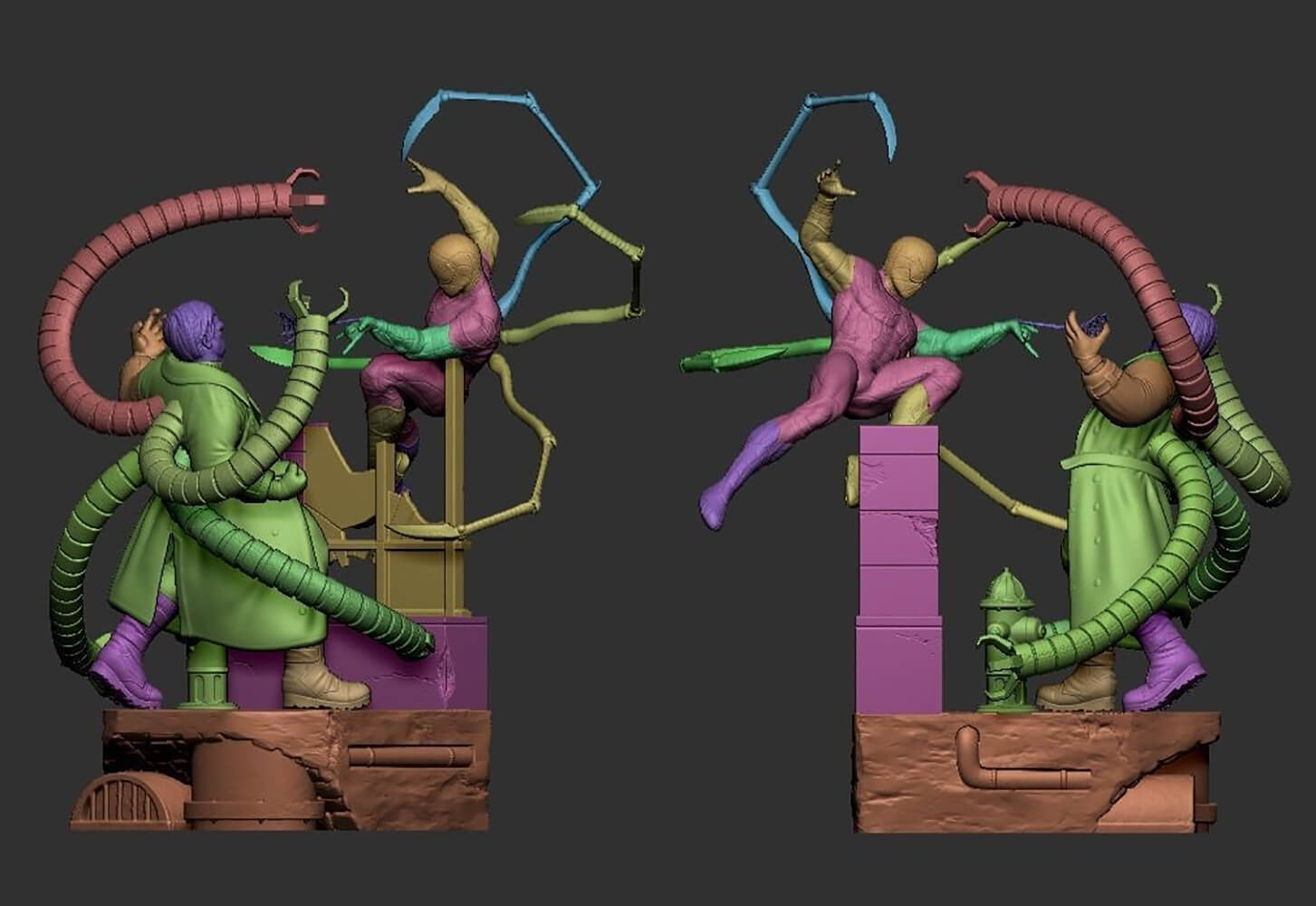 Spiderman Vs Doctor Octopus - 3D Model by 3dprintmodel91