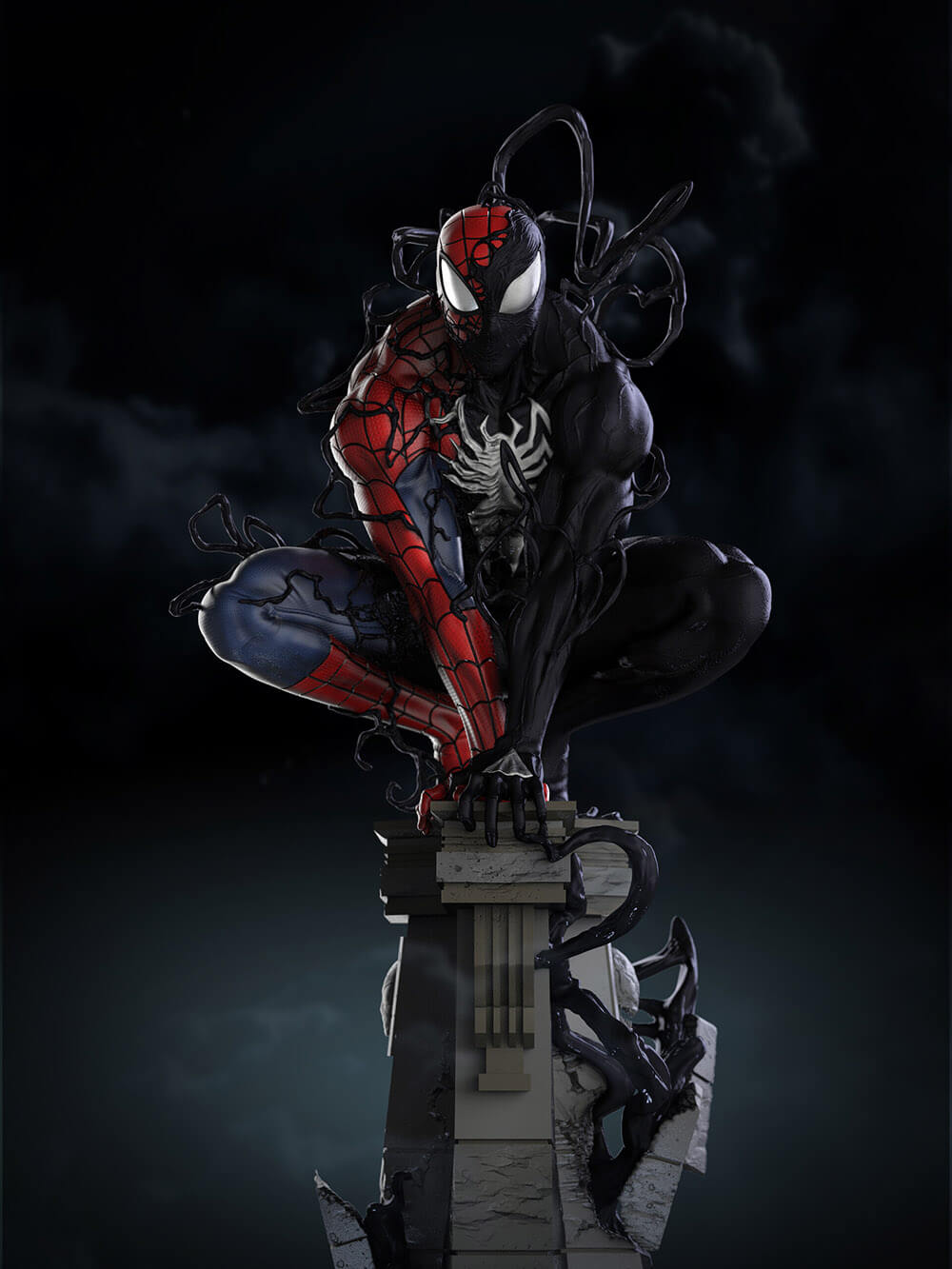 Symbiote Spiderman - 3D Model by 3dprintmodel91