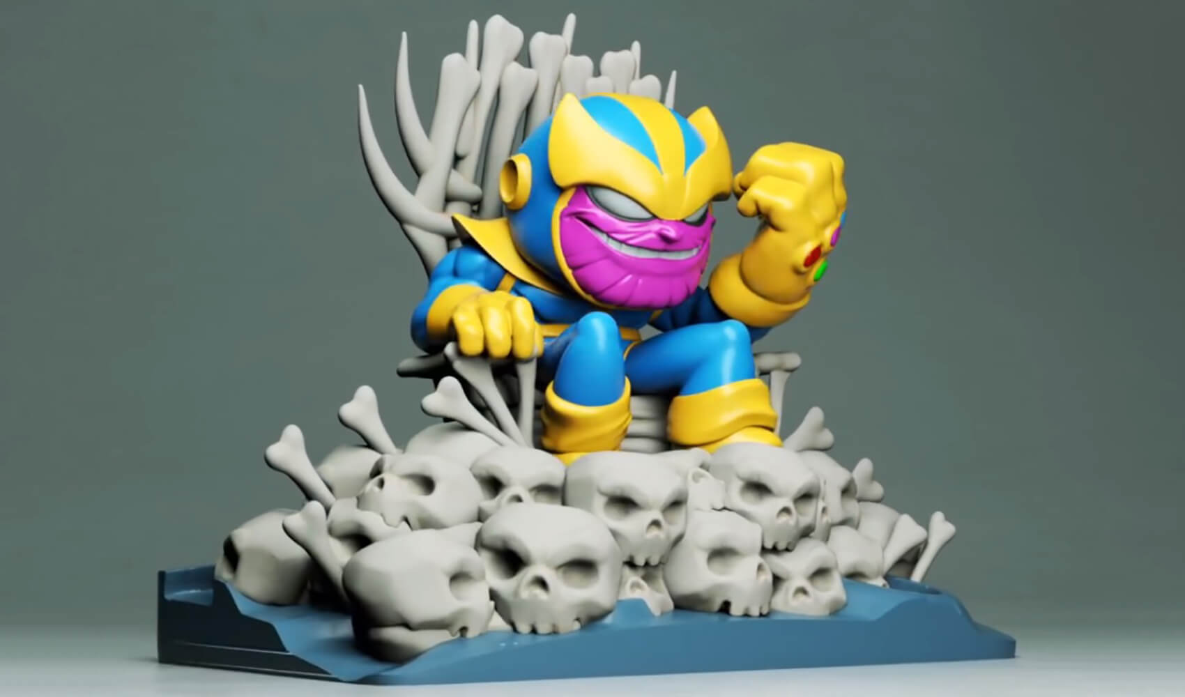 Thanos on Throne Chibi - 3D Model by 3dprintmodel91