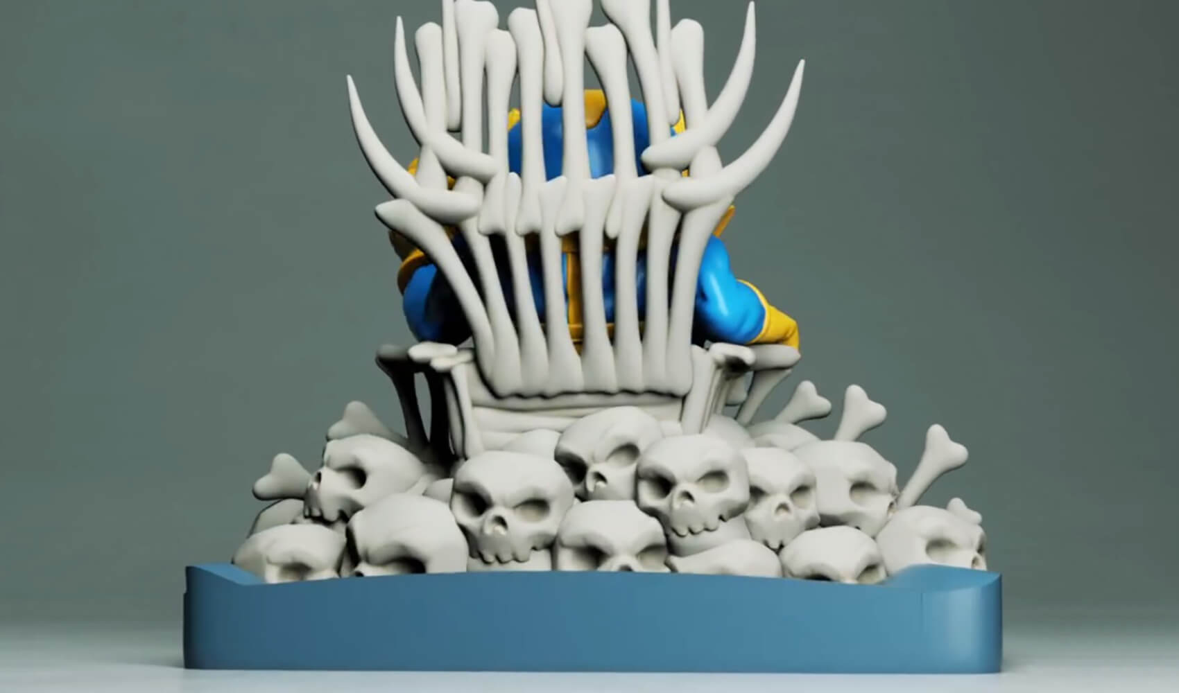 Thanos on Throne Chibi - 3D Model by 3dprintmodel91