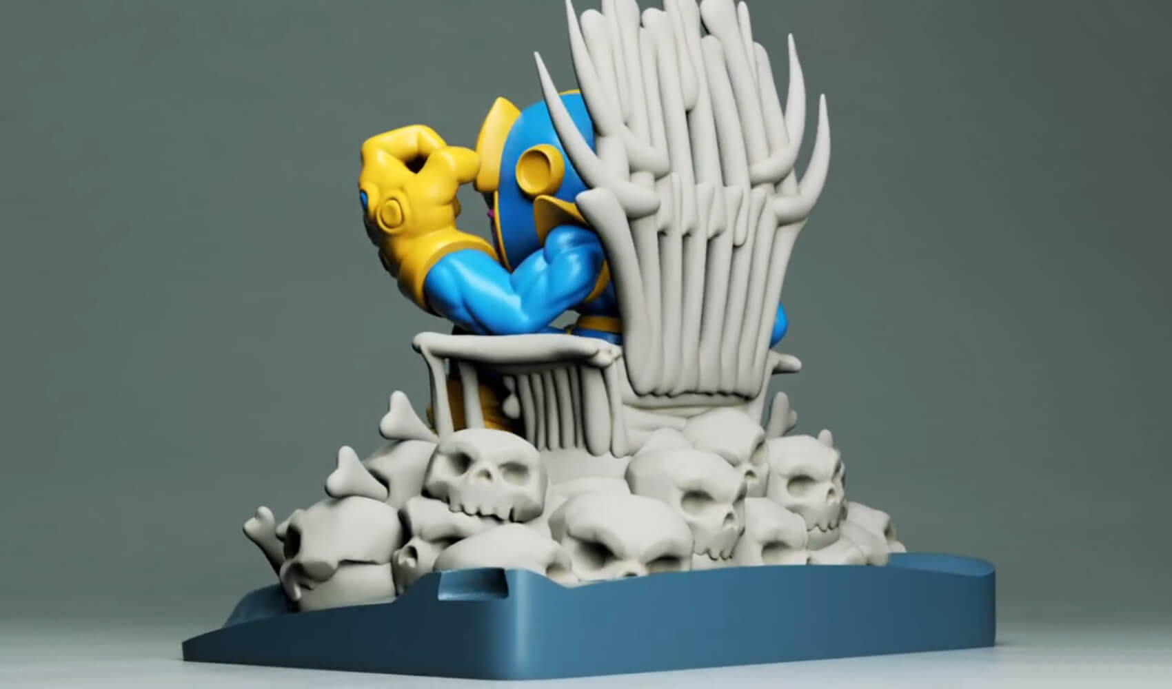 Thanos on Throne Chibi - 3D Model by 3dprintmodel91