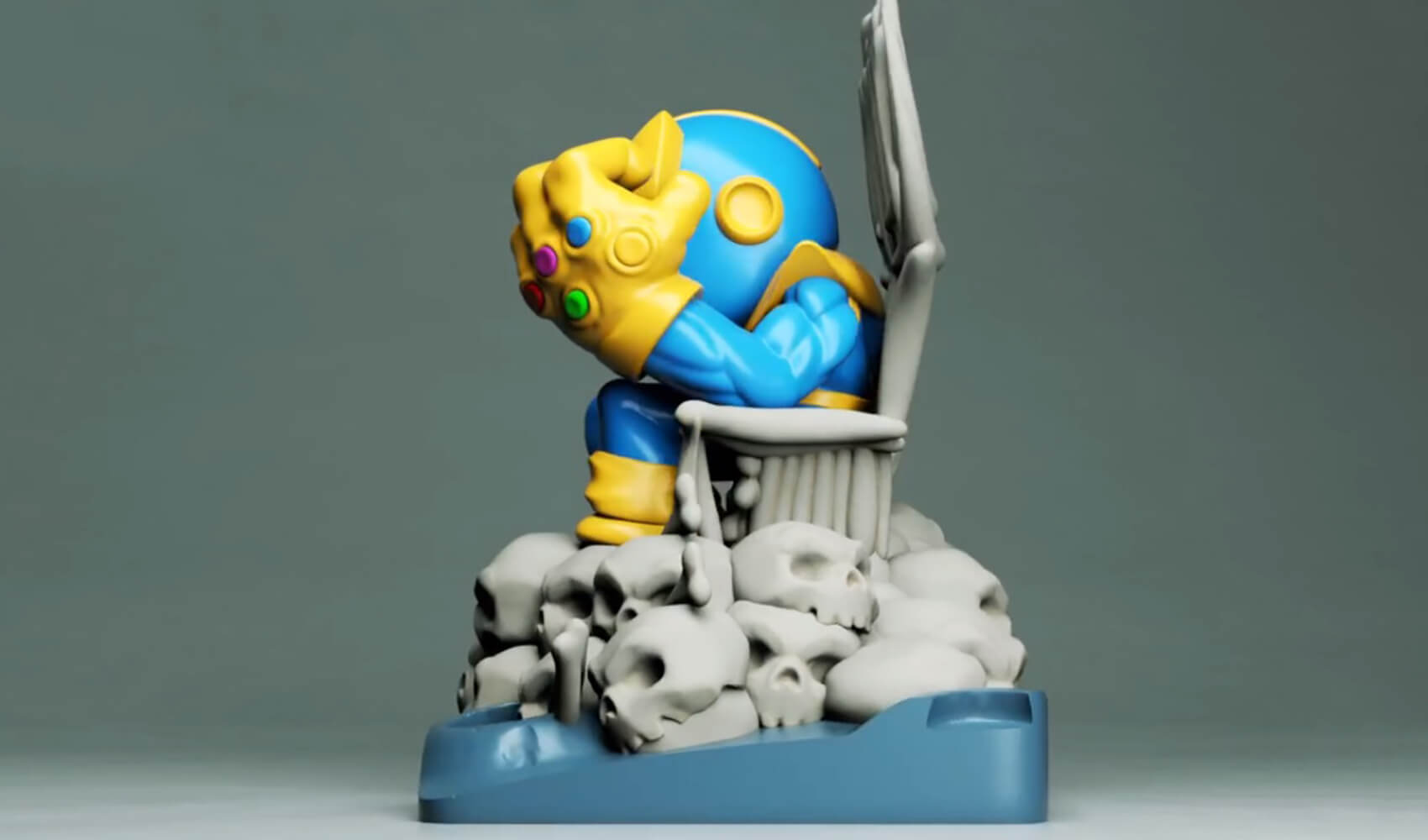Thanos on Throne Chibi - 3D Model by 3dprintmodel91