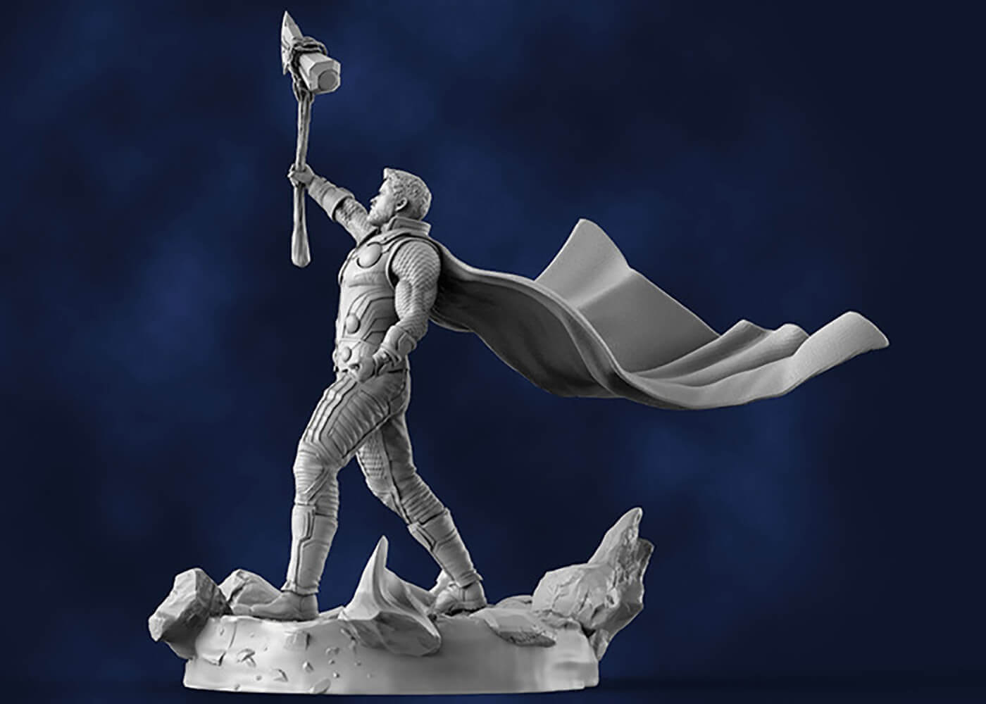 Thor With Stormbreaker - 3D Model by 3dprintmodel91
