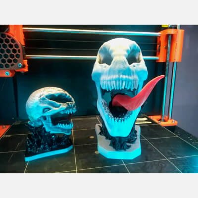 Venom Skull With Base - 3D Model by 3dprintmodel91