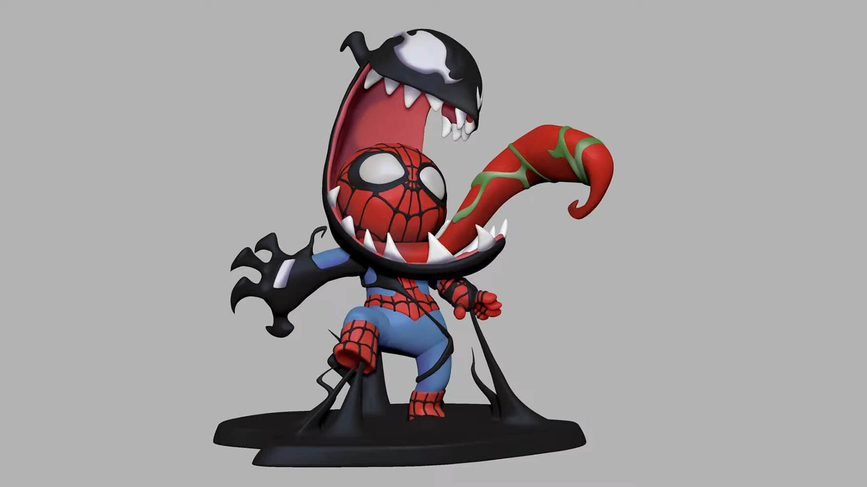 Venom Take Over Spiderman Chibi - 3D Print Model by 3dprintmodel91