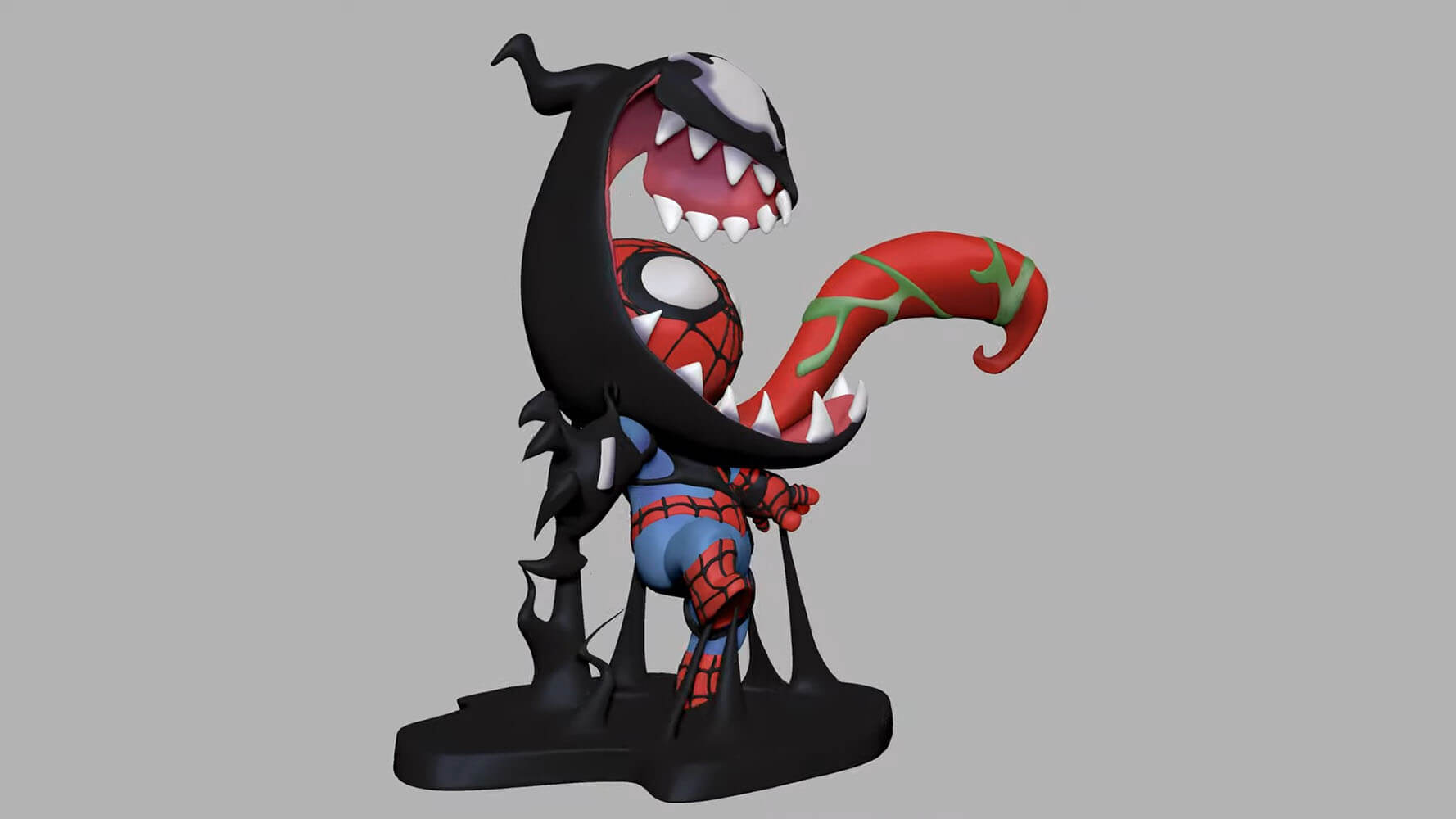 Venom Take Over Spiderman Chibi - 3D Print Model by 3dprintmodel91