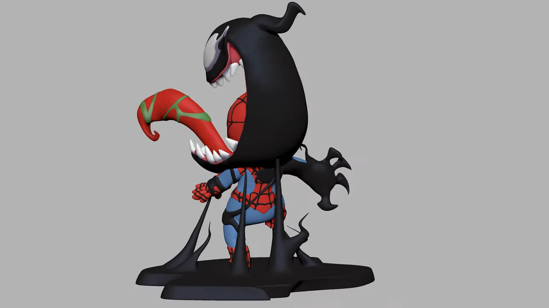 Venom Take Over Spiderman Chibi - 3D Print Model by 3dprintmodel91