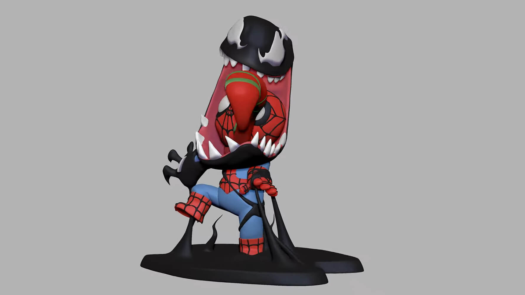 Venom Take Over Spiderman Chibi - 3D Print Model by 3dprintmodel91
