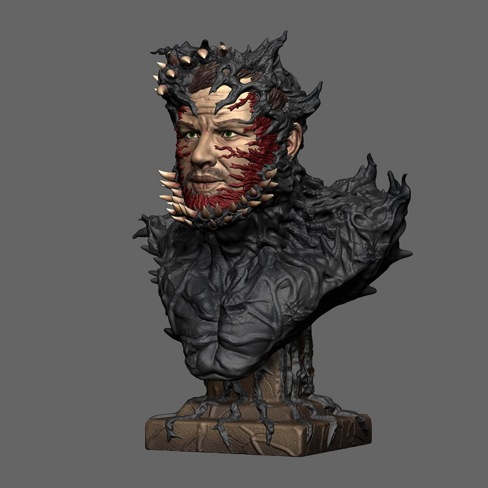 Venom - Tom Hardy Bust 3D Model by 3dprintmodel91
