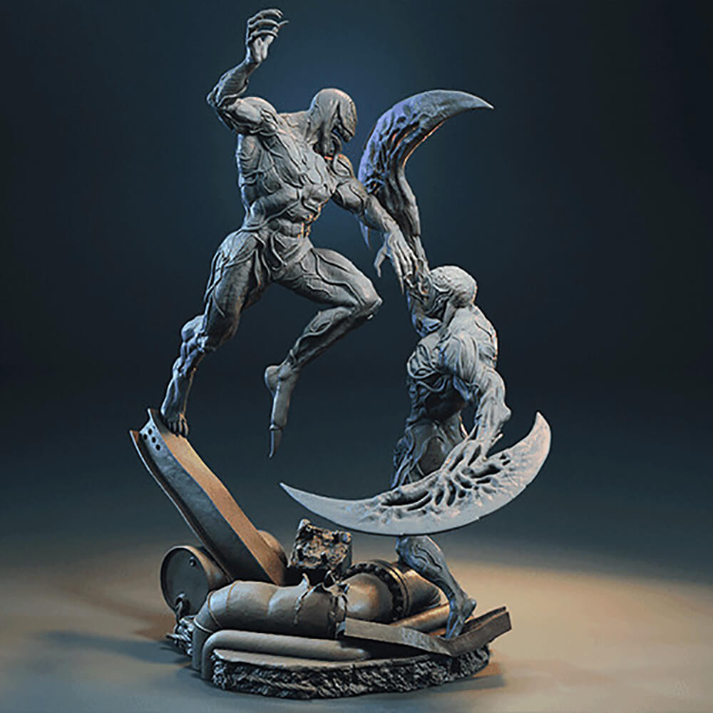 Venom Vs Riot Symbiote - 3D Print Model by 3dprintmodel91