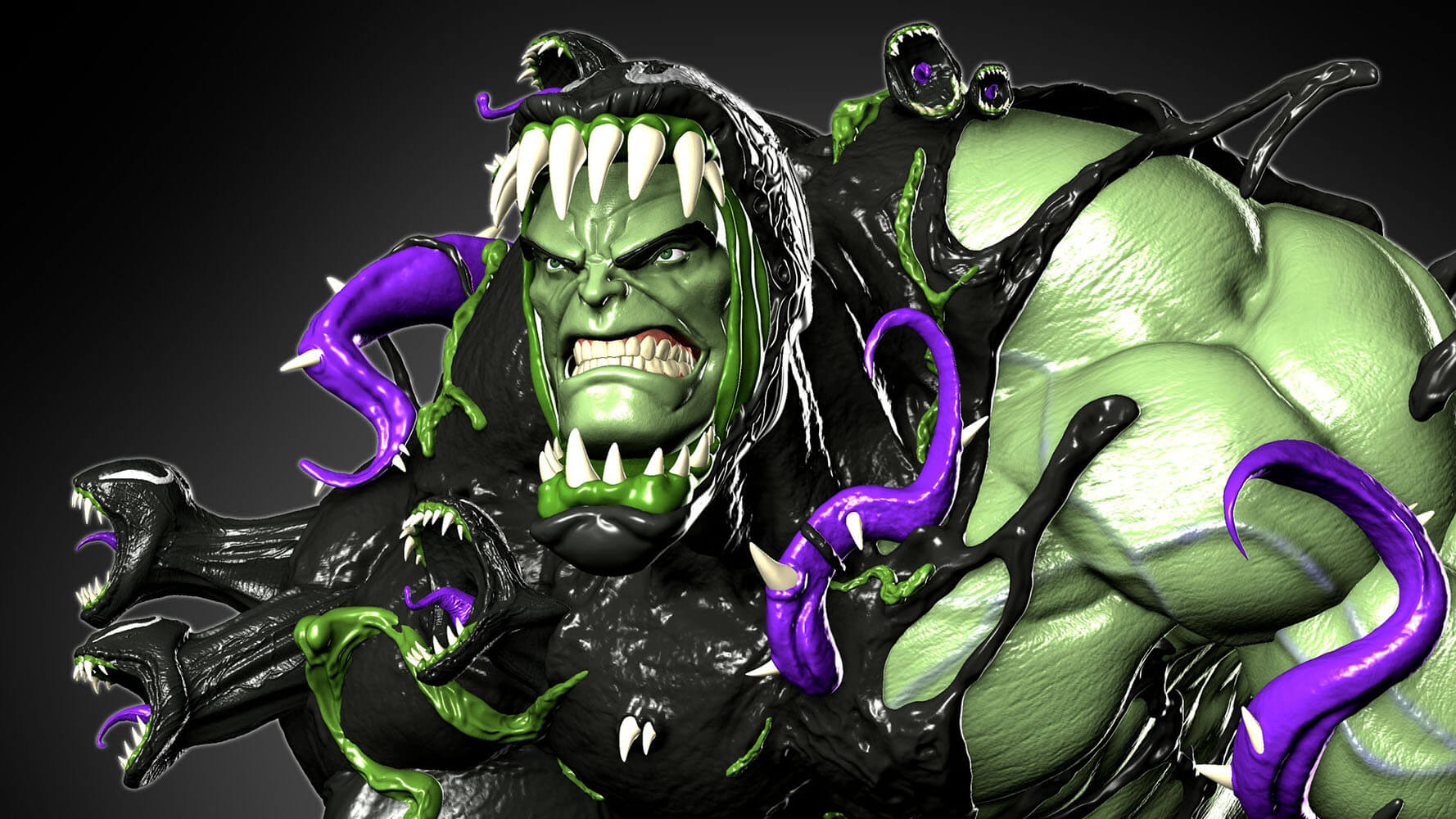 Venomized Hulk - 3D Model by 3dprintmodel91