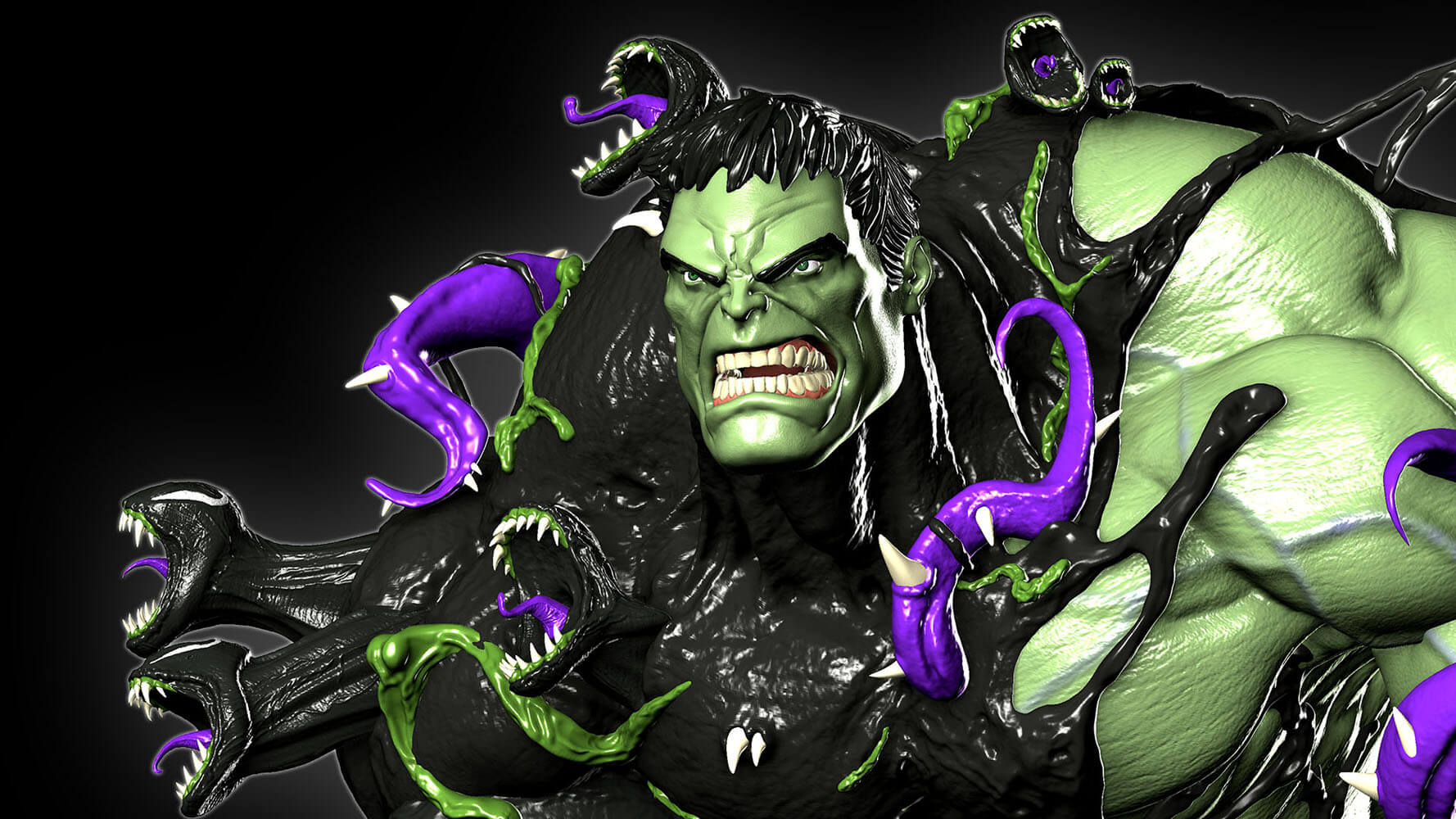 Venomized Hulk - 3D Model by 3dprintmodel91