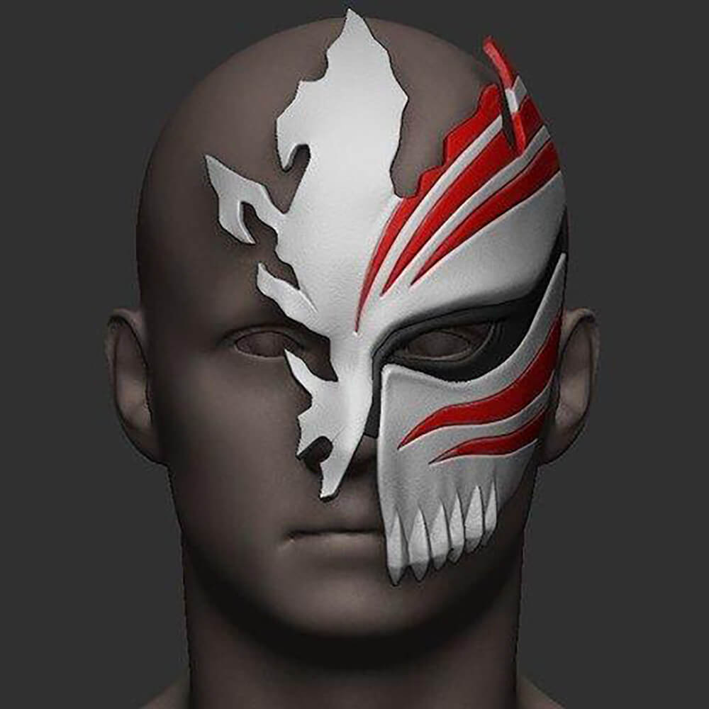 Bleach Ichigo Half Hollow Mask - 3D Model by 3DPrintModel9x
