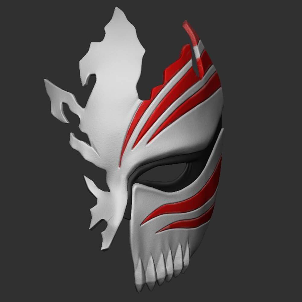 Bleach Ichigo Half Hollow Mask - 3D Model by 3DPrintModel9x