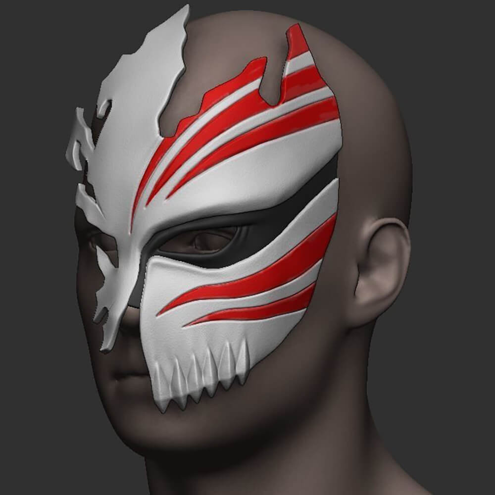 Bleach Ichigo Half Hollow Mask - 3D Model by 3DPrintModel9x
