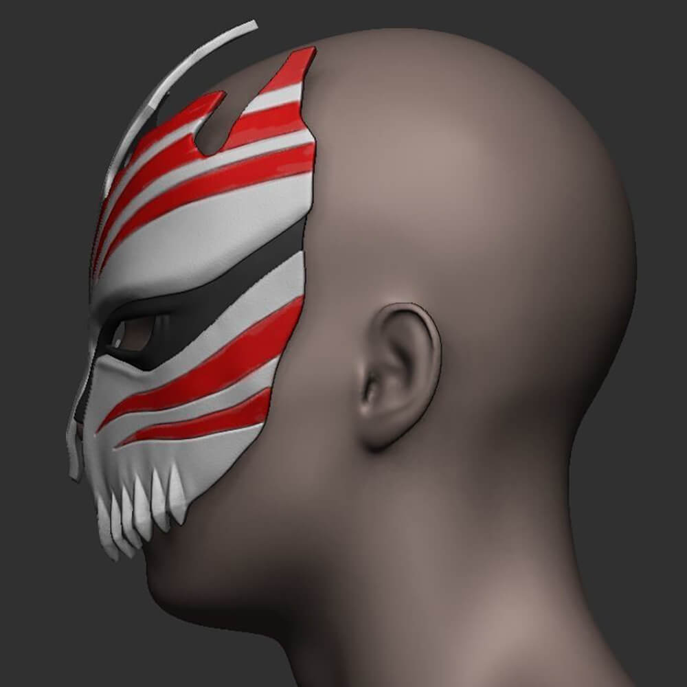 Bleach Ichigo Half Hollow Mask - 3D Print Model by 3DPrintModel9x