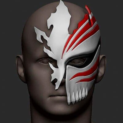 Bleach Ichigo Half Hollow Mask - 3D Model by 3DPrintModel9x