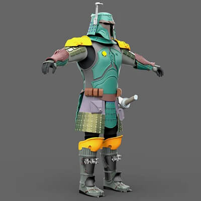 Boba Fett Samurai Cosplay Full - 3D Model by 3DPrintModel9x