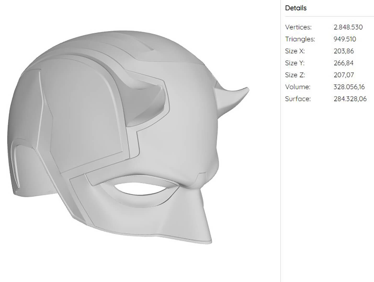 Daredevil Helmet - 3D Model by 3DPrintModel9x
