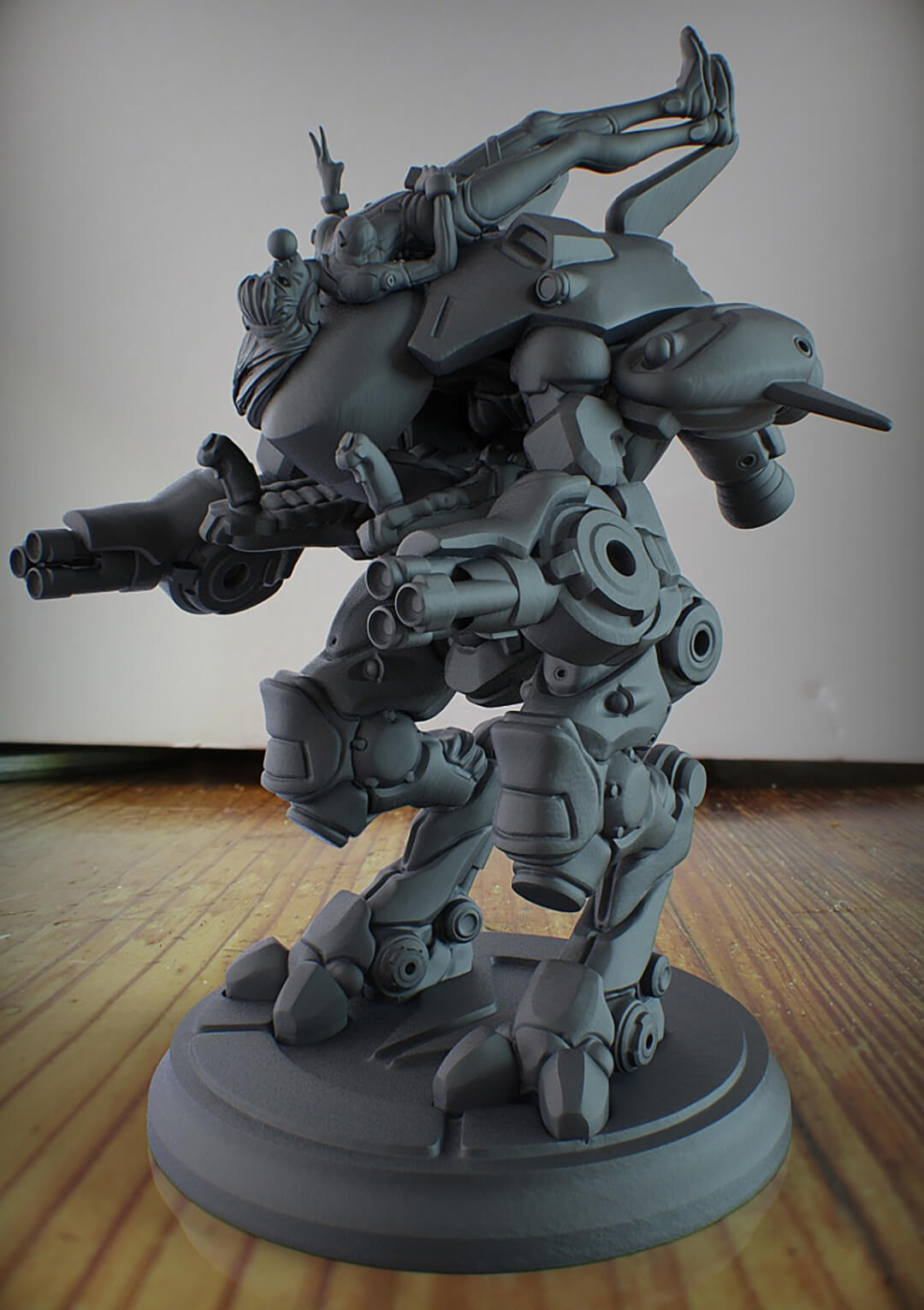 Dva and Meka Overwatch Figures - 3D Print Model by 3DPrintModel9x