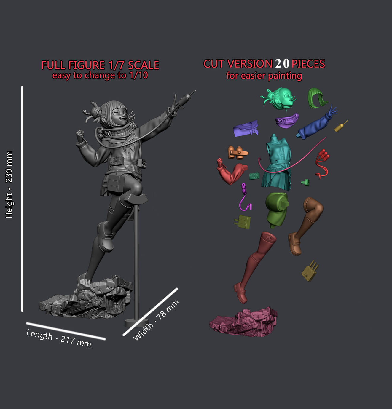 Himiko Toga Figure 3D Model Ready To Print by 3DPrintModel9x