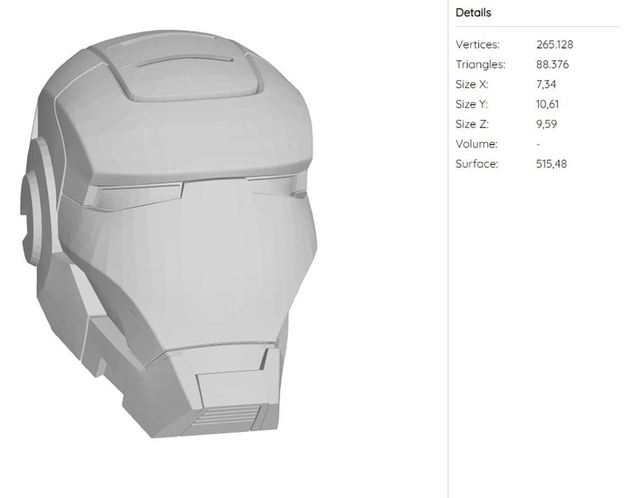 War Machine MK1 Helmet Iron Man Mark 1 - 3D Model by 3DPrintModel9x