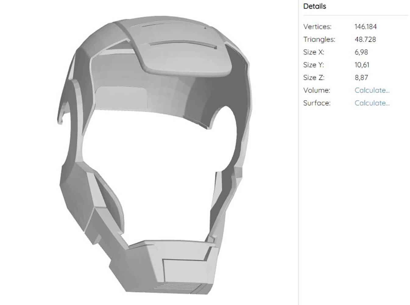 War Machine MK1 Helmet Iron Man Mark 1 - 3D Model by 3DPrintModel9x