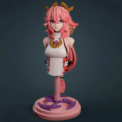 Yae Miko Bust - 3D Model by 3DPrintModel9x