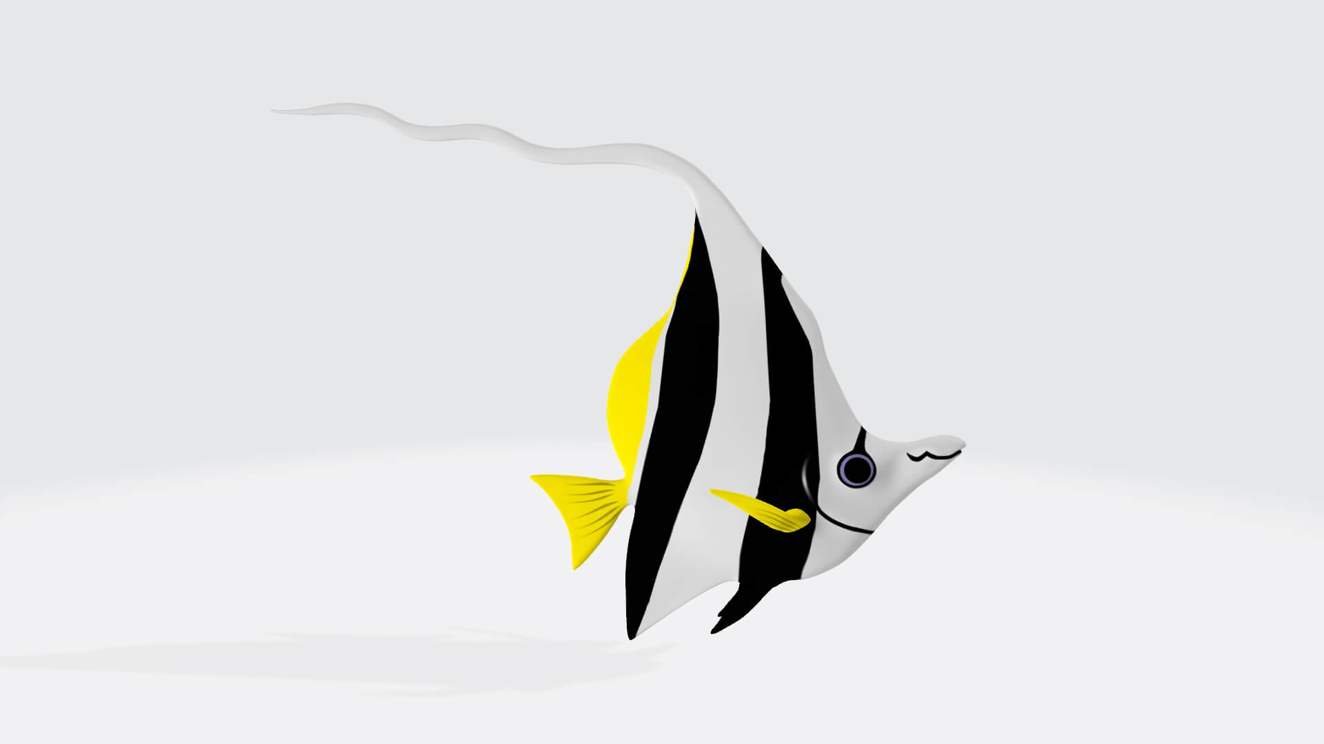 Angel Fish Animal Sculpture - 3D Model by 3dprintmodelSG