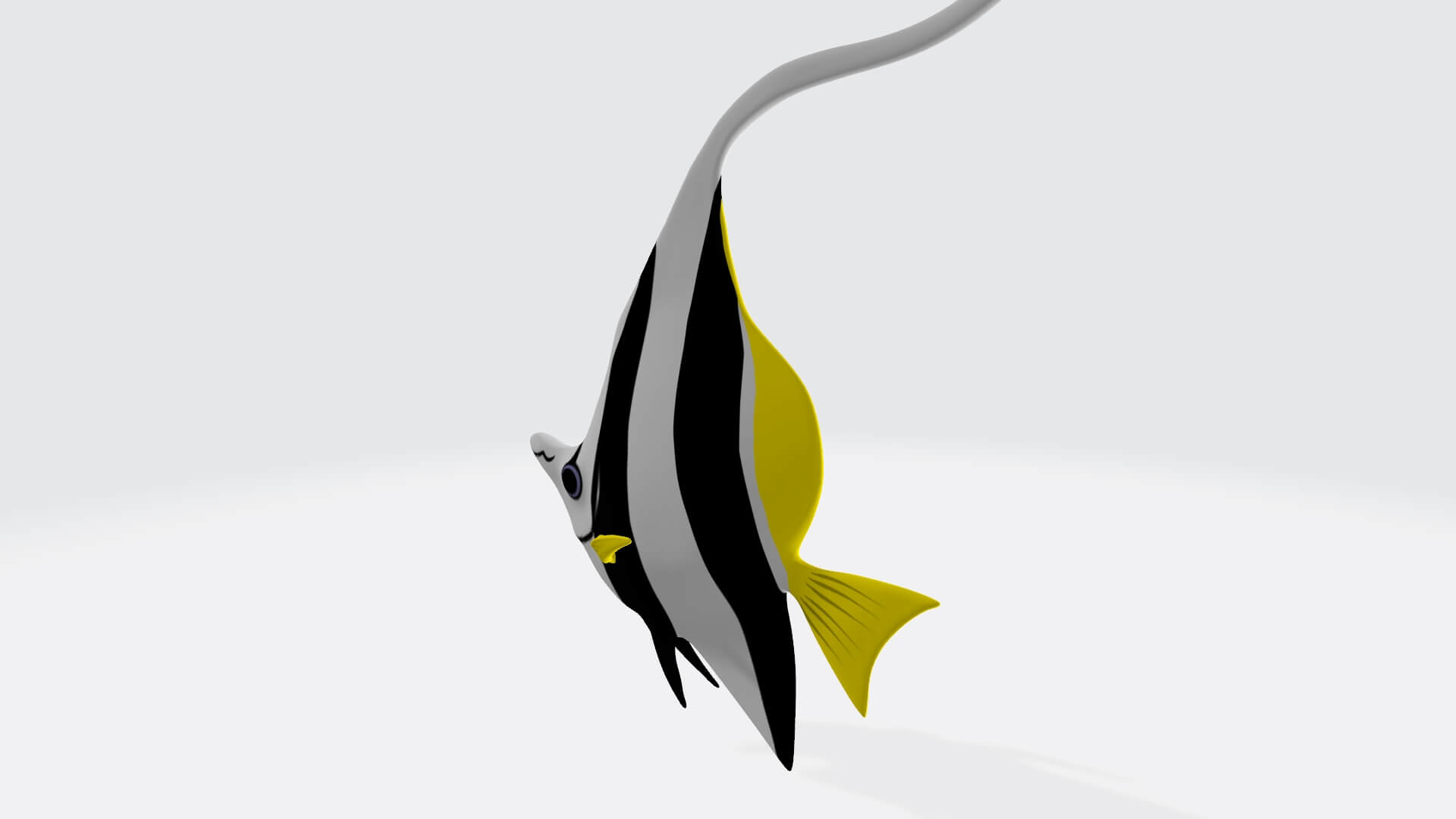 Angel Fish Animal Sculpture - 3D Model by 3dprintmodelSG