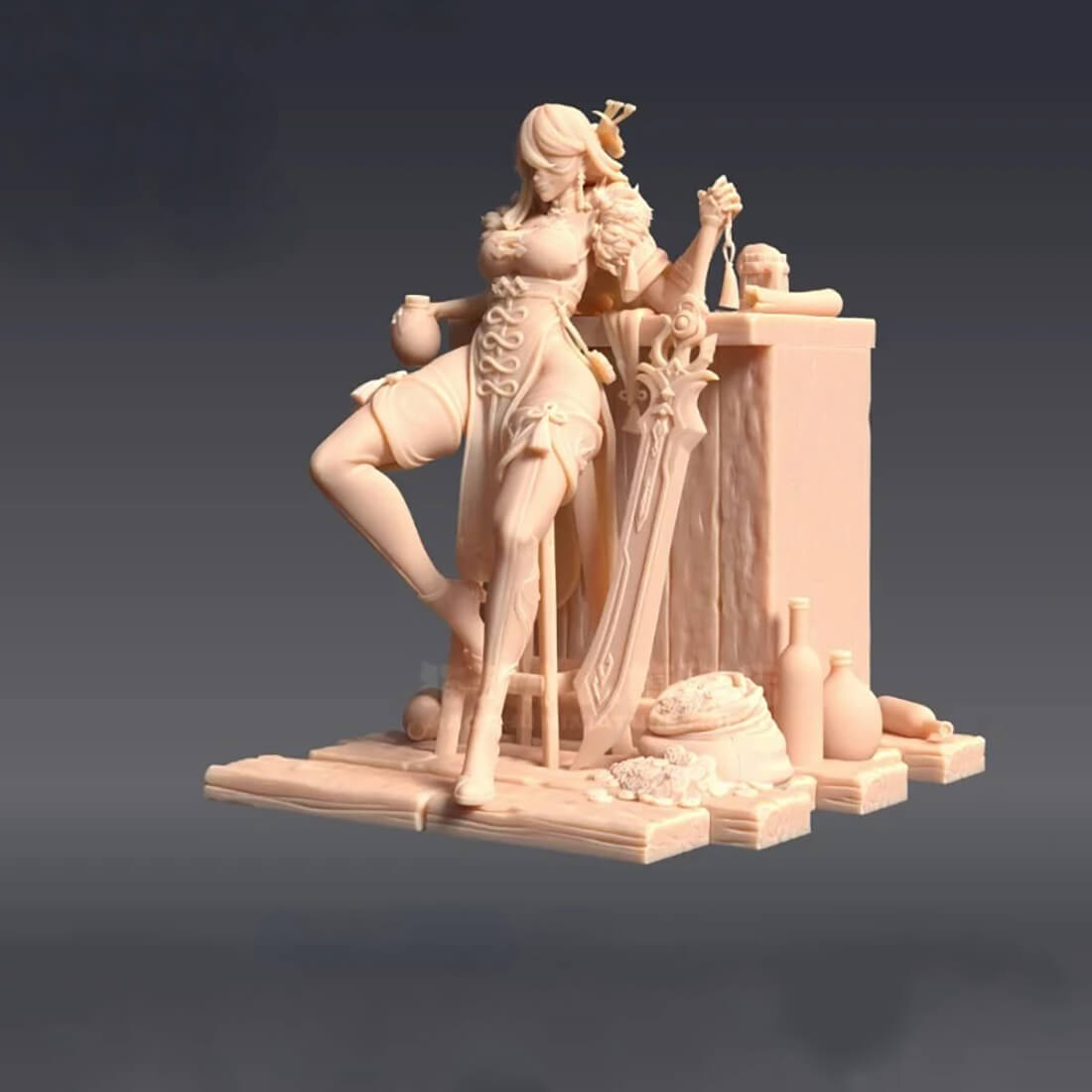 Beidou Genshin Impact Fanart - 3D Model by 3dprintmodelSG