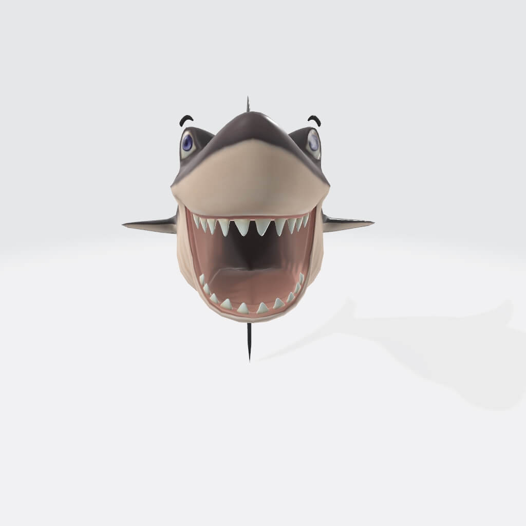 Cartoon Shark - 3D Model by 3dprintmodelSG