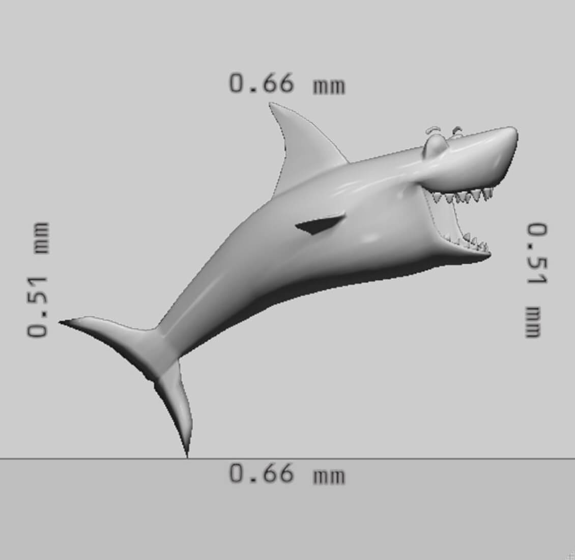 Cartoon Shark 3D Model Ready To Print by 3dprintmodelSG