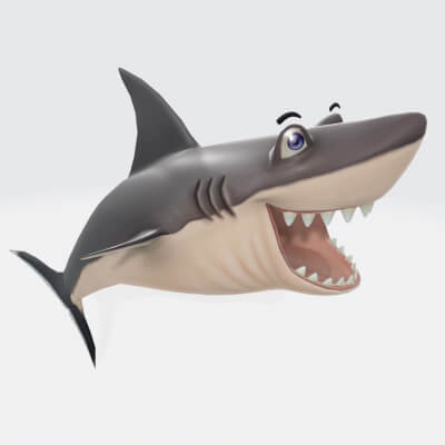 Cartoon Shark - 3D Model by 3dprintmodelSG