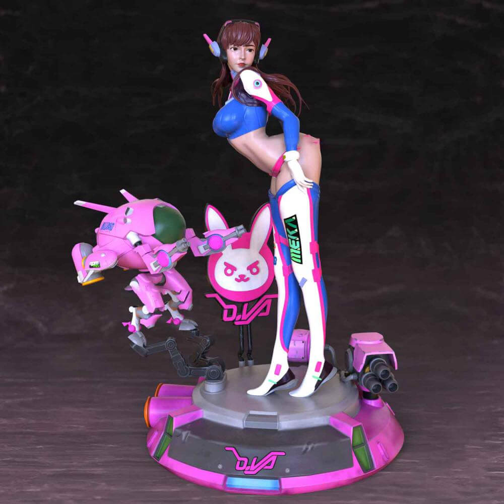 D.Va Overwatch Figure - 3D Print Model by 3dprintmodelSG