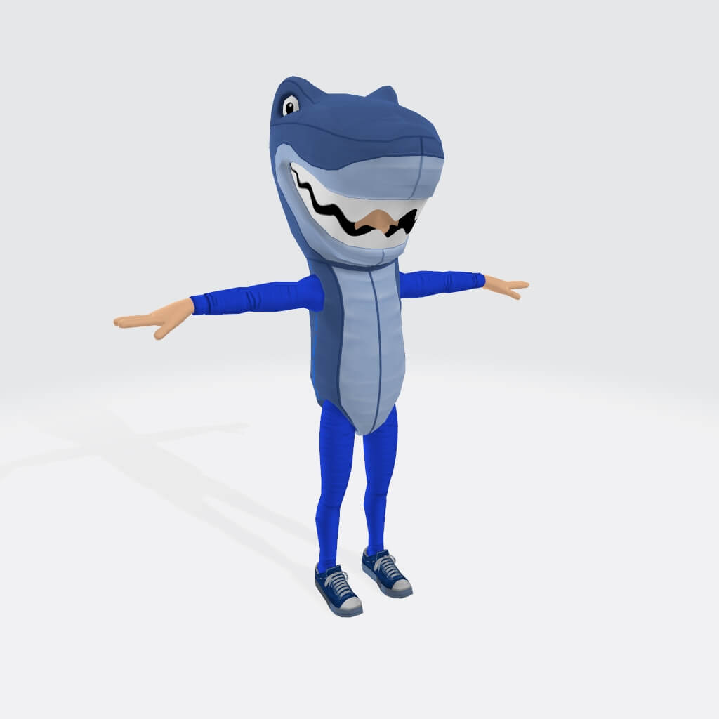 Female Shark Costume Blue 3D Model Ready To Print by 3dprintmodelSG