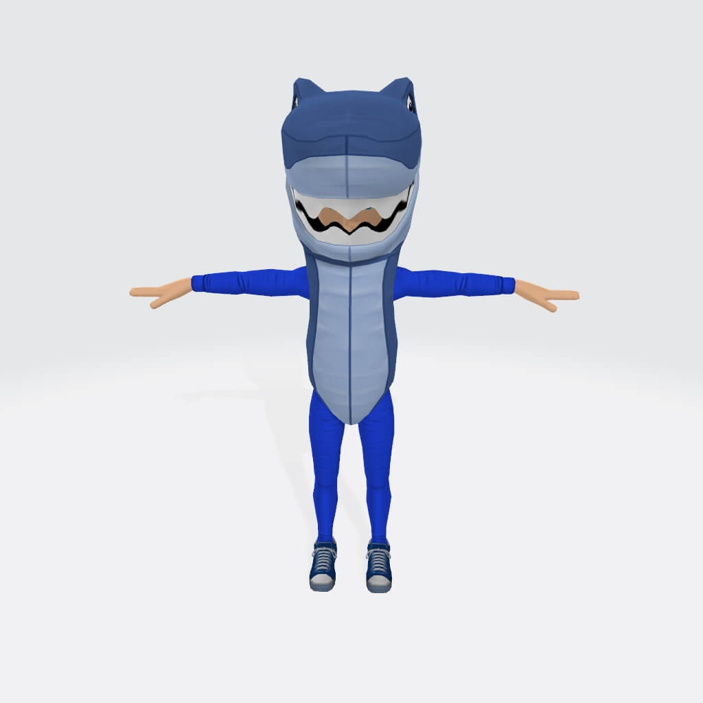 Female Shark Costume Blue 3D Model Ready To Print by 3dprintmodelSG