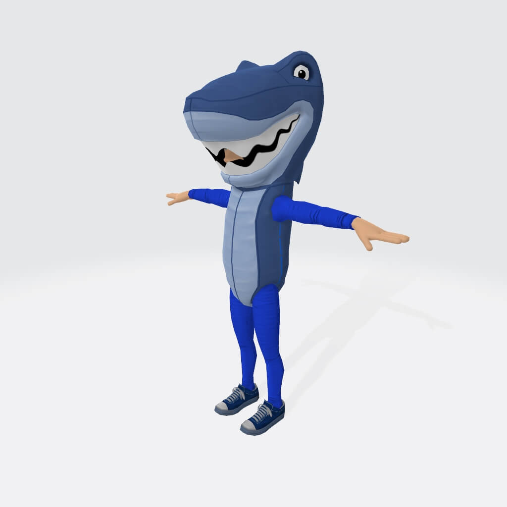 Female Shark Costume Blue 3D Model Ready To Print by 3dprintmodelSG