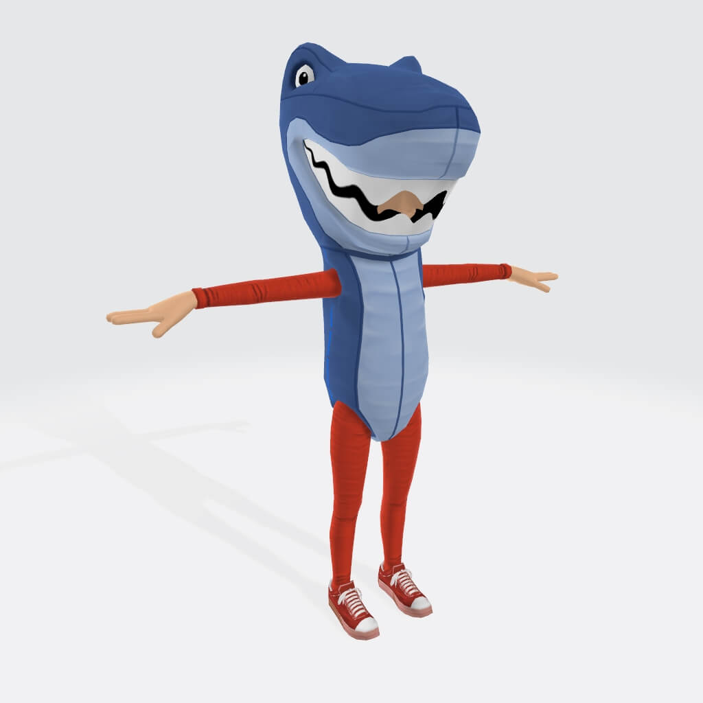 Female Shark Costume Orange 3D Model Ready To Print by 3dprintmodelSG