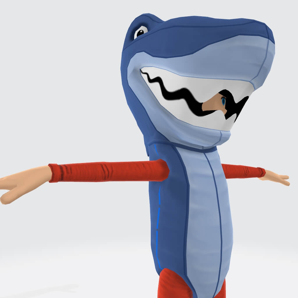 Female Shark Costume Orange 3D Model Ready To Print by 3dprintmodelSG