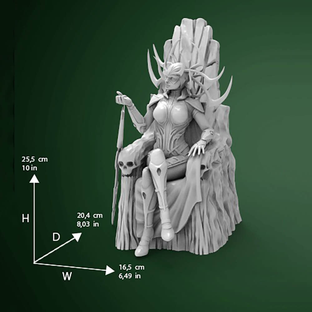 Hela on Throne - 3D Model by 3dprintmodelSG