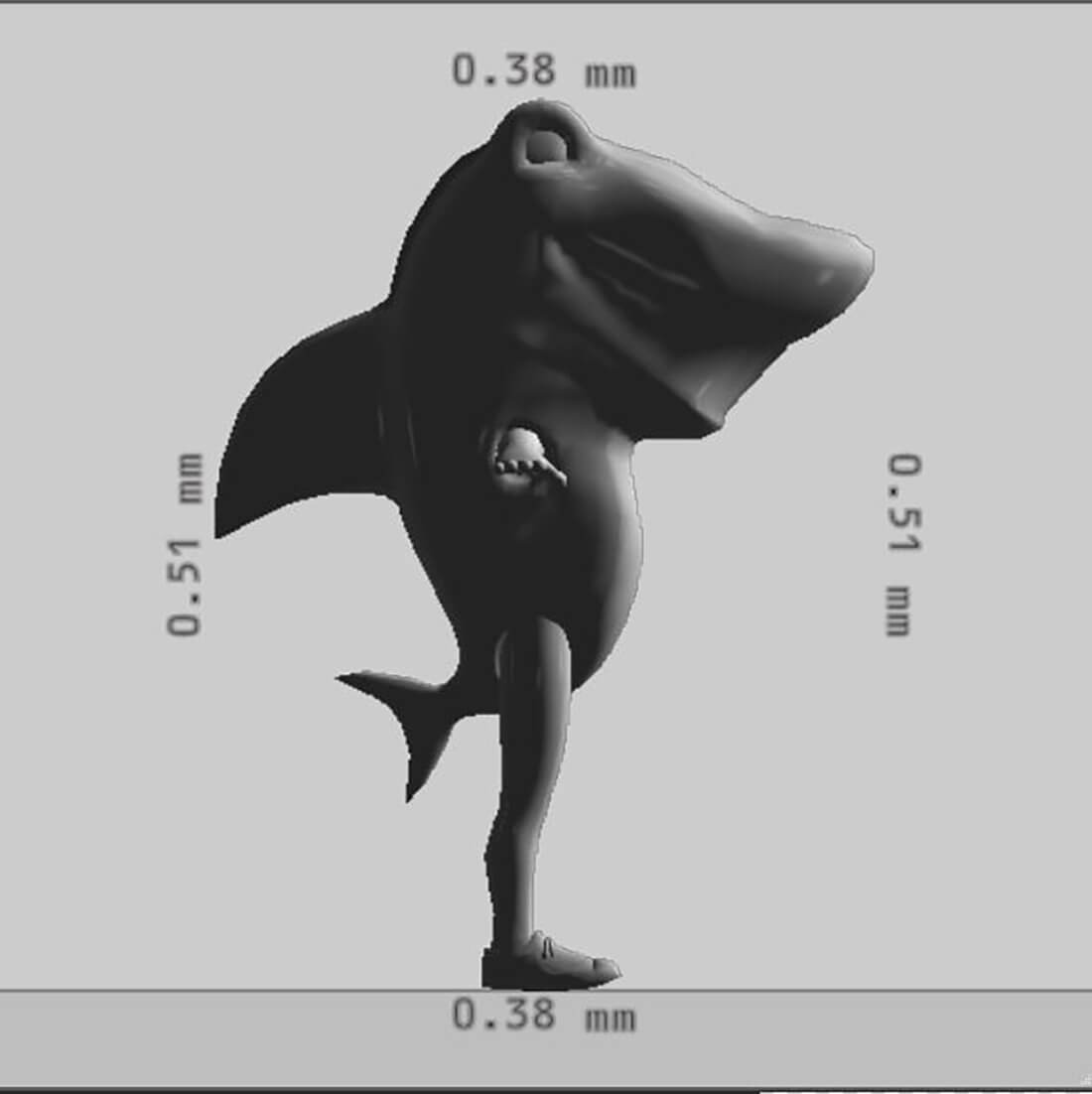 Male Shark Costume Blue - 3D Model by 3dprintmodelSG