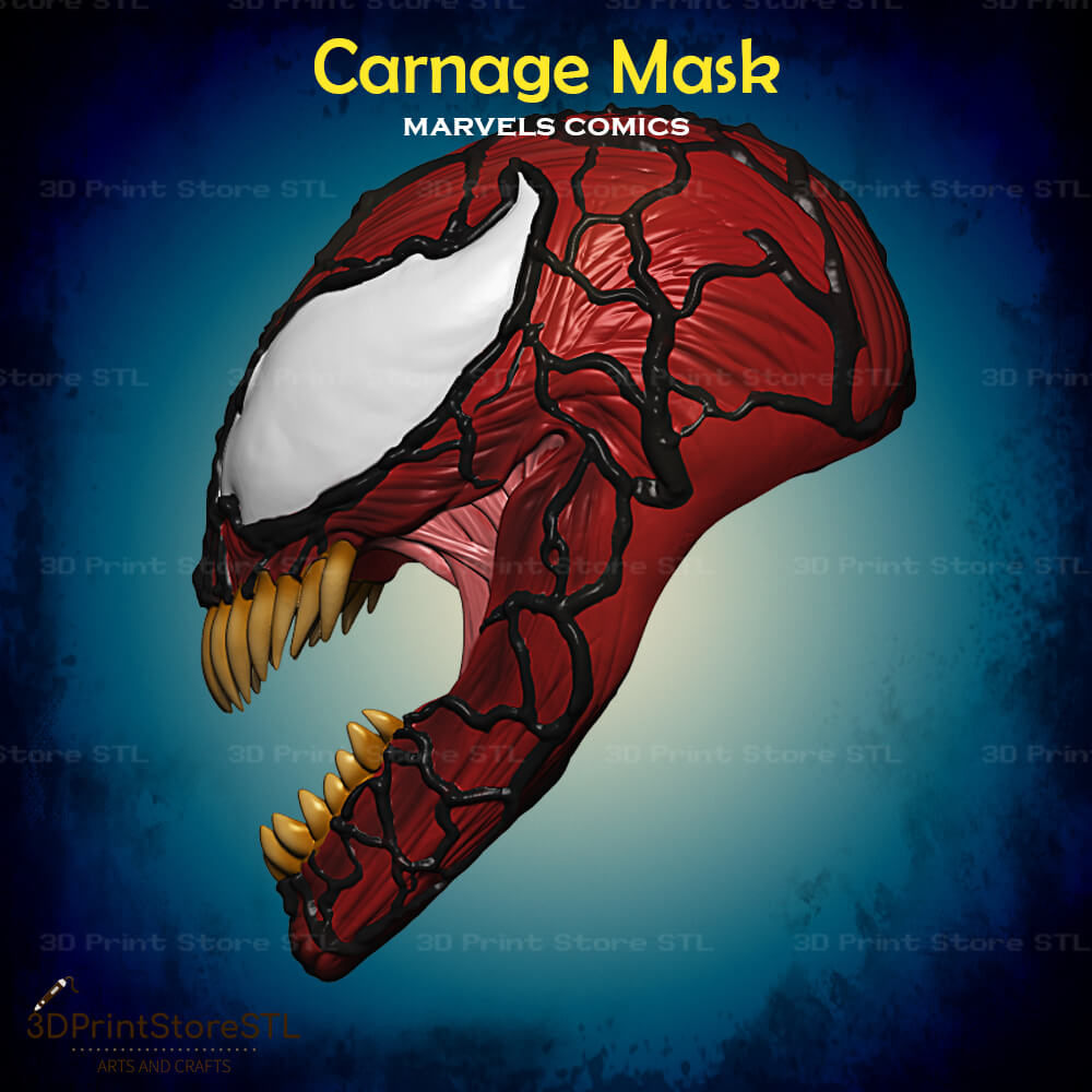 Carnage Mask Cosplay Marvel - Stl File 3D Print Model by 3dprintstorestl