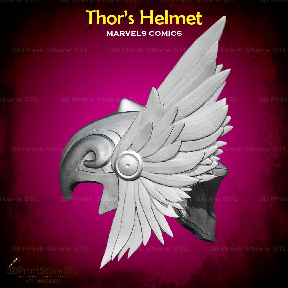 Thor Helmet Cosplay Marvel Comics - 3D Model by 3dprintstorestl