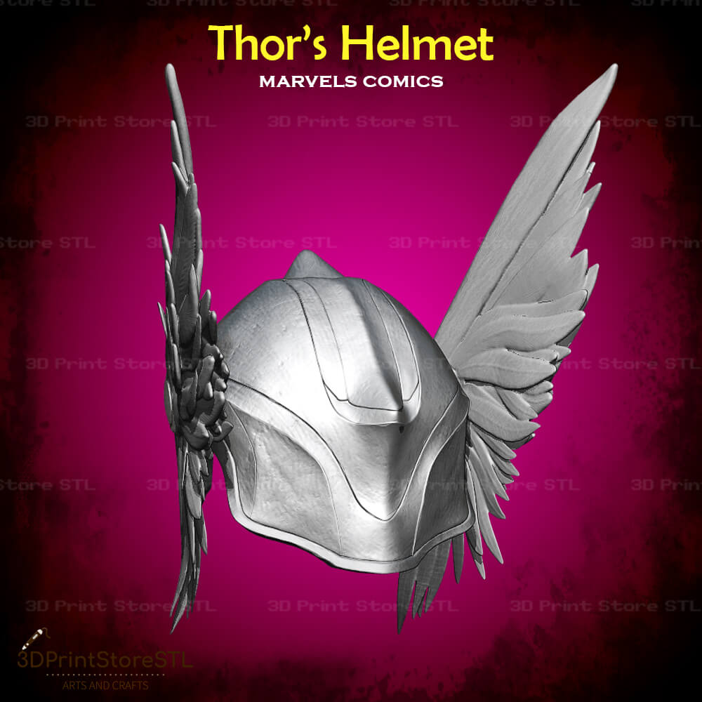 Thor Helmet Cosplay Marvel Comics - 3D Model by 3dprintstorestl