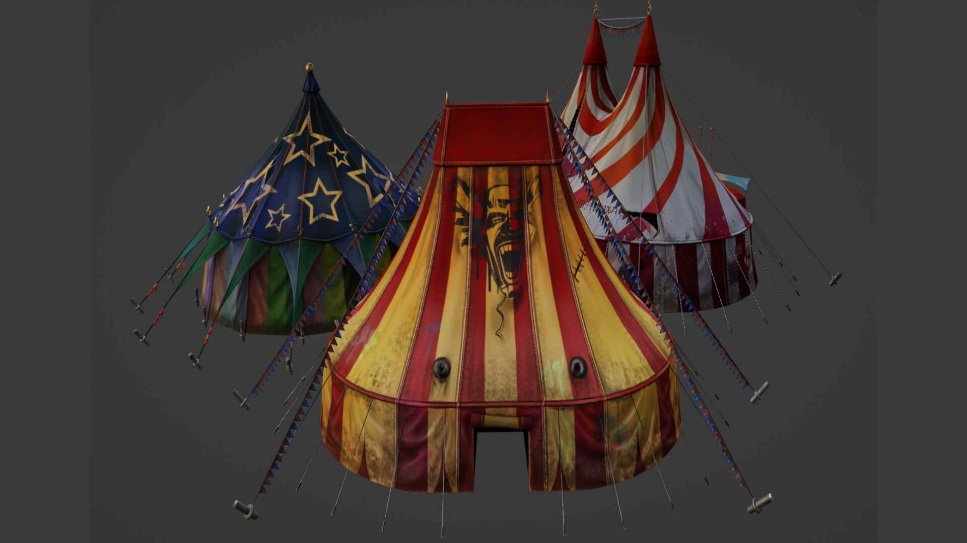 Carnival Circus Tents - 3D Model by 3DPusher
