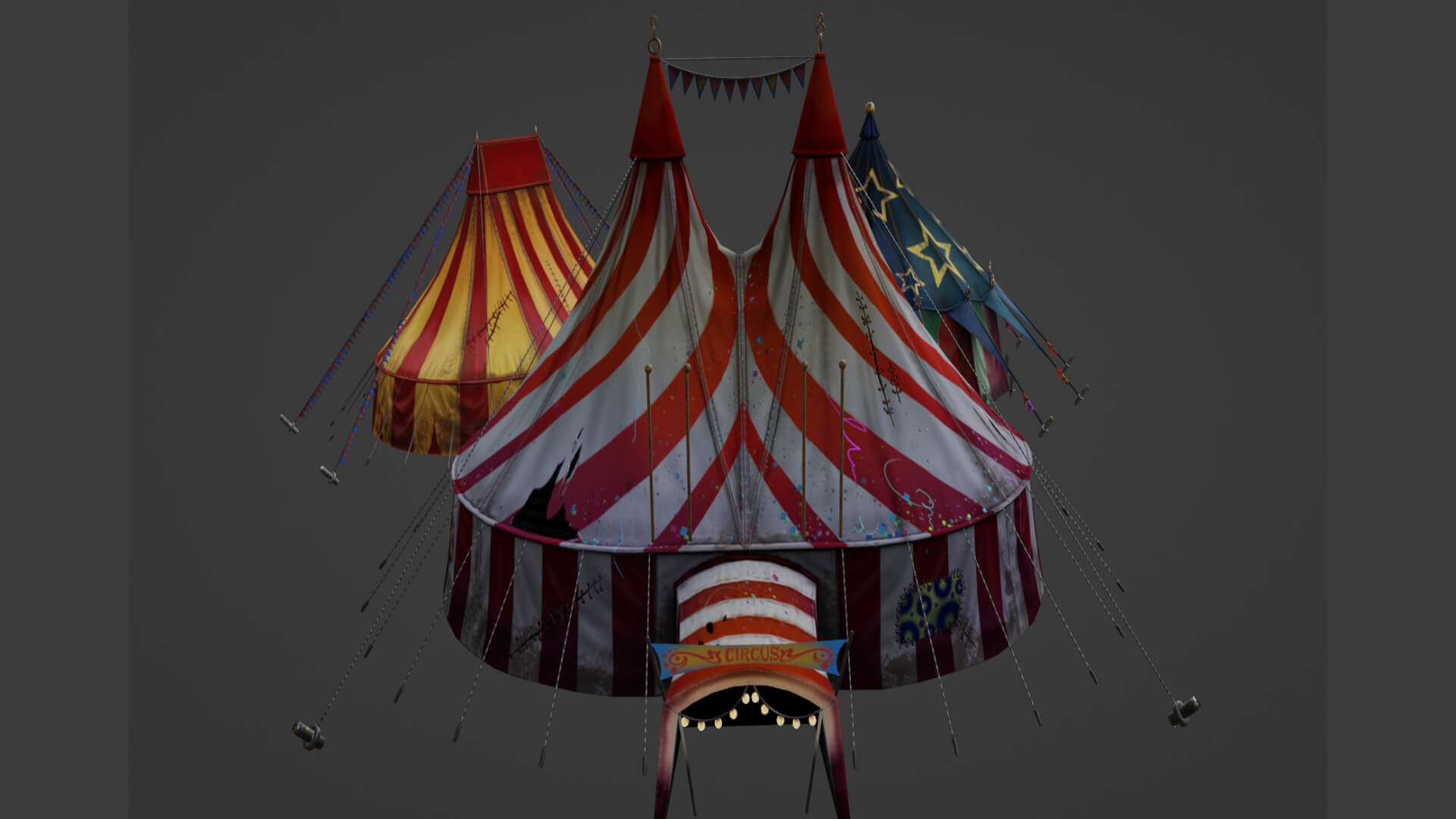 Carnival Circus Tents - 3D Model by 3DPusher